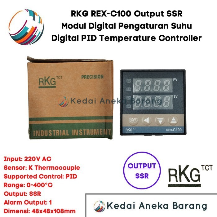 Jual PID Rex C100 Rex-C100 Temperatur Temperature Controller Output SSR ...