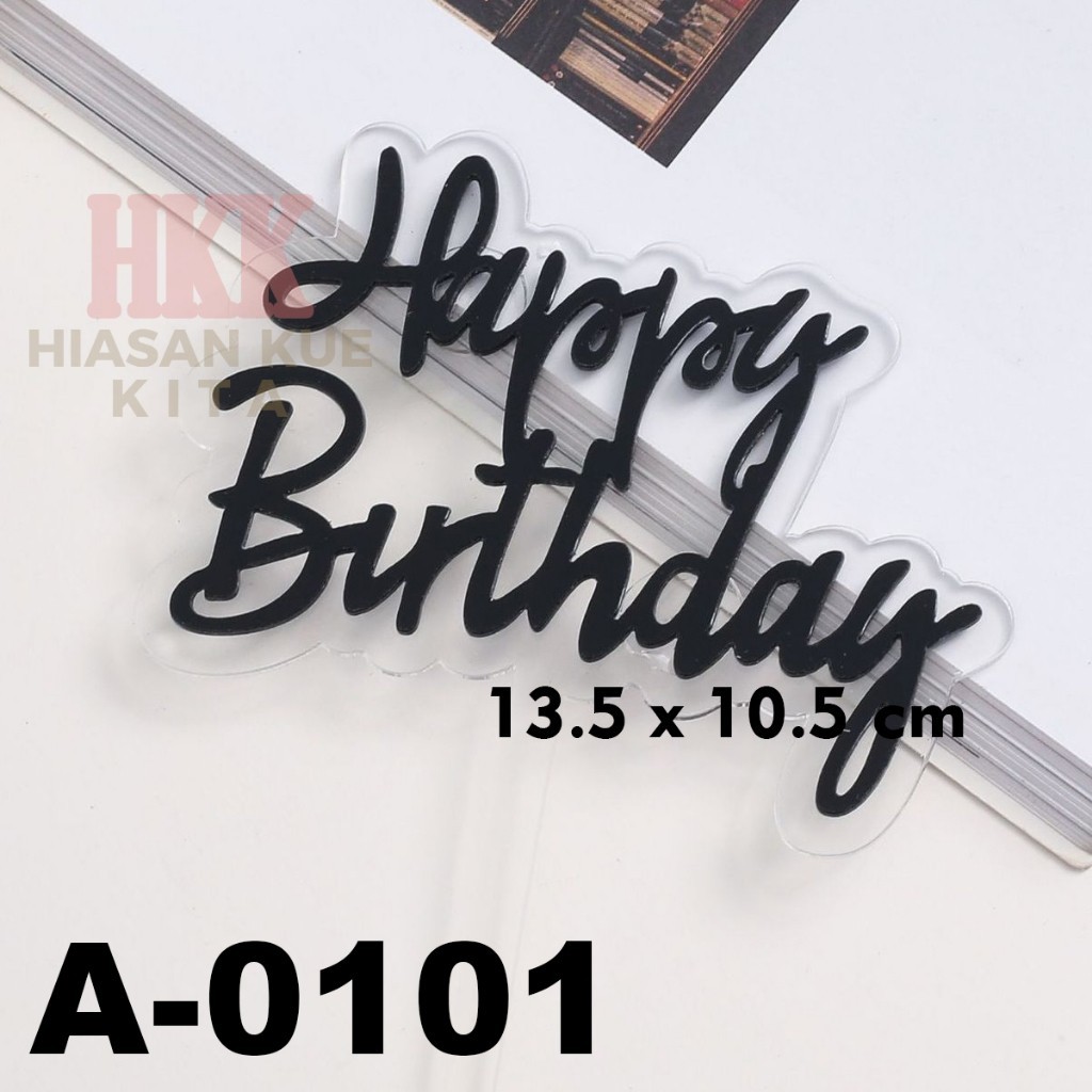 Jual Cake Topper Acrylic HBD / Topper Kue Akrilik Happy Birthday ...