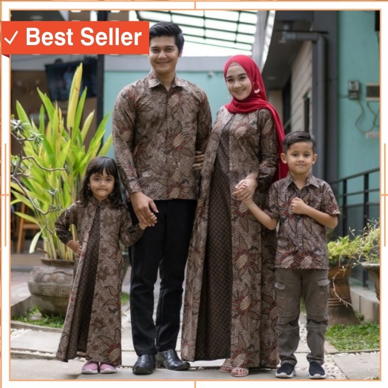 Jual Batik Couple Murah lebaran / Batik Couple keluarga sania ruffle ...