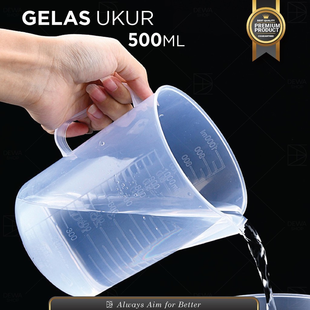 Jual Gelas ukur plastik 500ml measuring cup 500 ml murah garis bening ...