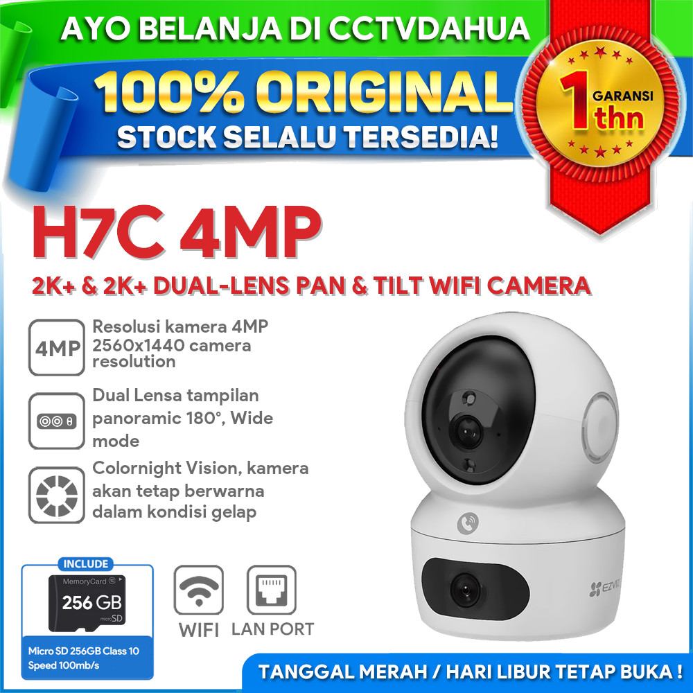 Jual EZVIZ H7C 4MP 2K+ & 2K+ DUAL-LENS COLORNIGHT PAN & TILT WIFI ...