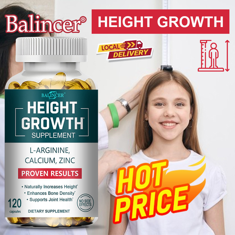 Jual Height Growth Supplement, Calcium, Vitamin D3 and Zinc Blend, Bone ...