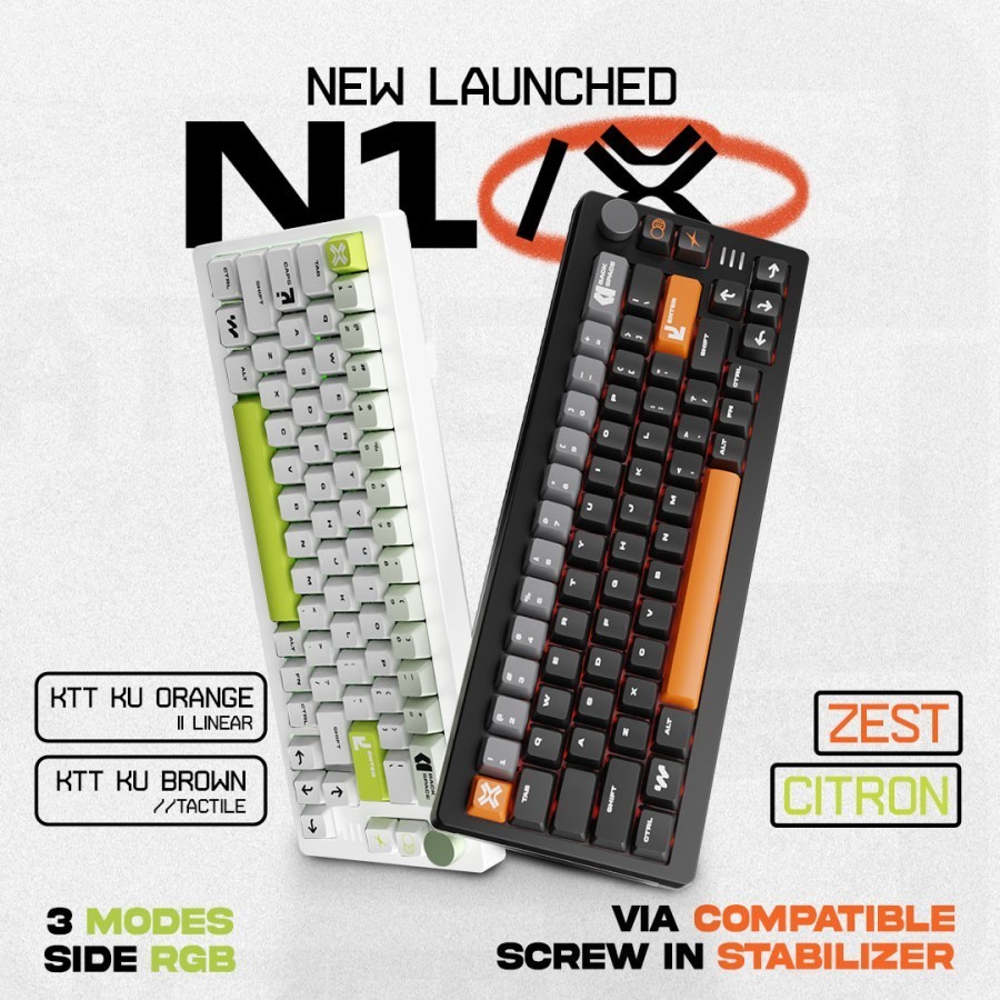Jual Noir N1X N1/X Wireless Gaming Keyboard Mechanical Gasket Mount VIA ...