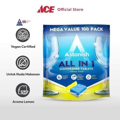 Jual Ace - Astonish Set 100 Pcs All In 1 Tablet Dishwasher - Lemon ...