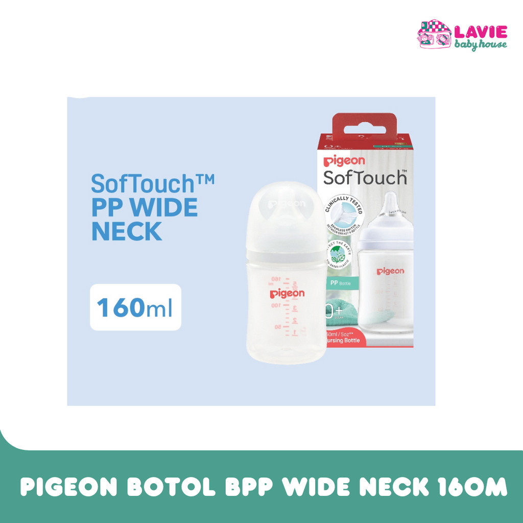 Jual Pigeon Botol BPP Wide Neck 160ml w/ SofTouch Nipple - Lavie Baby House | Shopee Indonesia