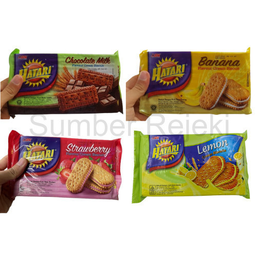 Jual BISKUIT CREAM HATARI KEMASAN 200G | COKLAT, STRAWBERRY, LEMON ...