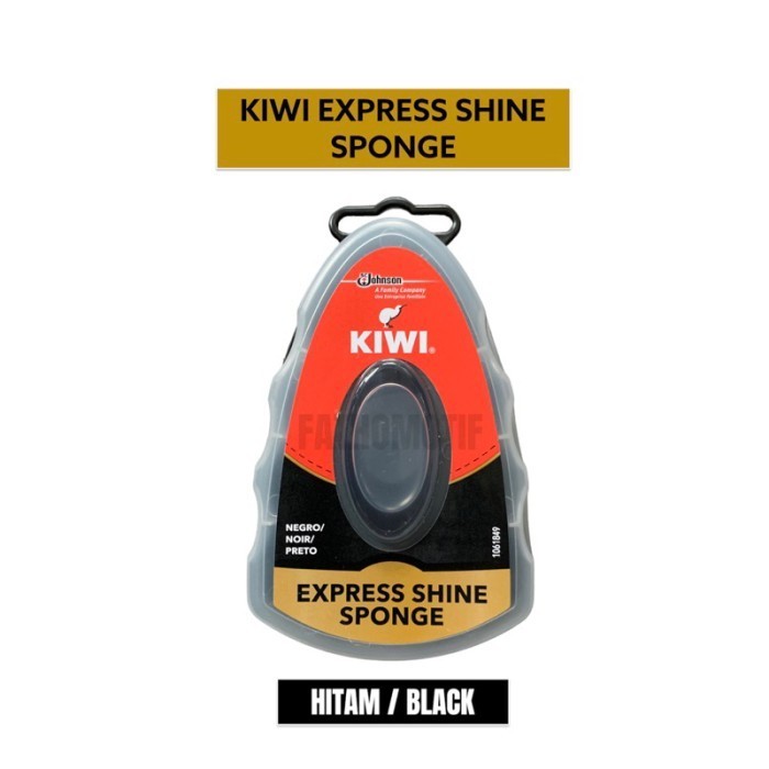 Jual Kiwi Express Shine Sponge black | Semir Sepatu Hitam | Shopee Indonesia
