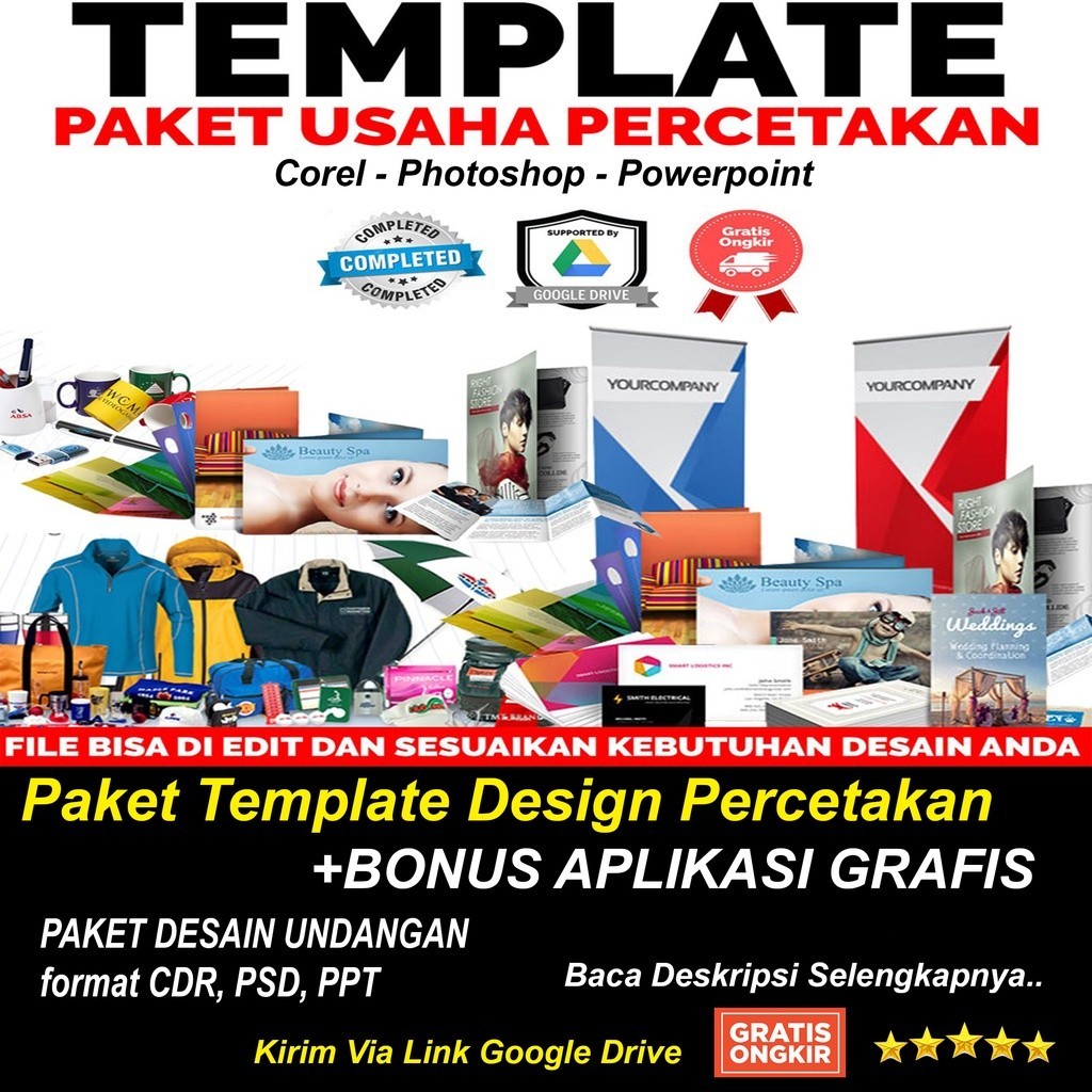Jual Paket Template Design Percetakan + BONUS APLIKASI GRAFIS | Shopee ...