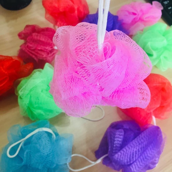 Jual ASS SPONS MANDI JARING SPONGE SHOWER NET PUFF GOSOK DAKI WARNA ...