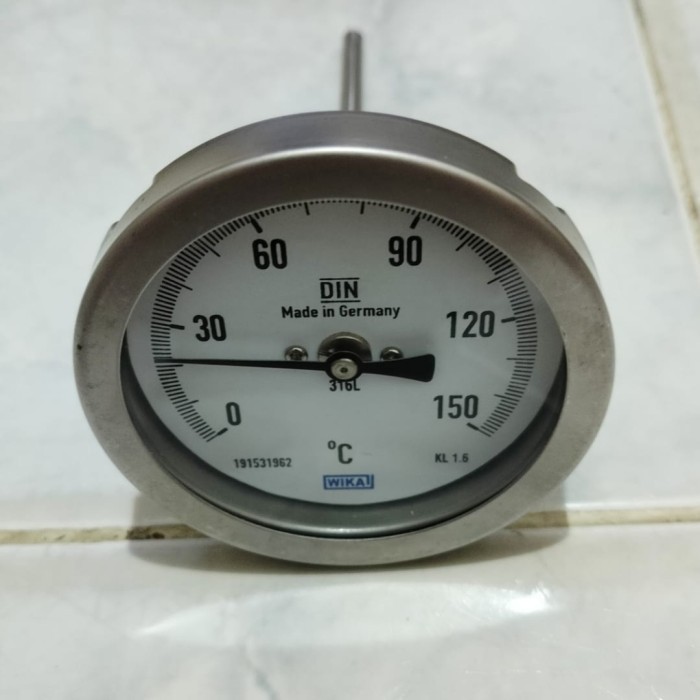 Jual Thermometer Wika 3" 150 C, D.stik 6mm, P.stik 60 mm, drat 3/8"NPT ...