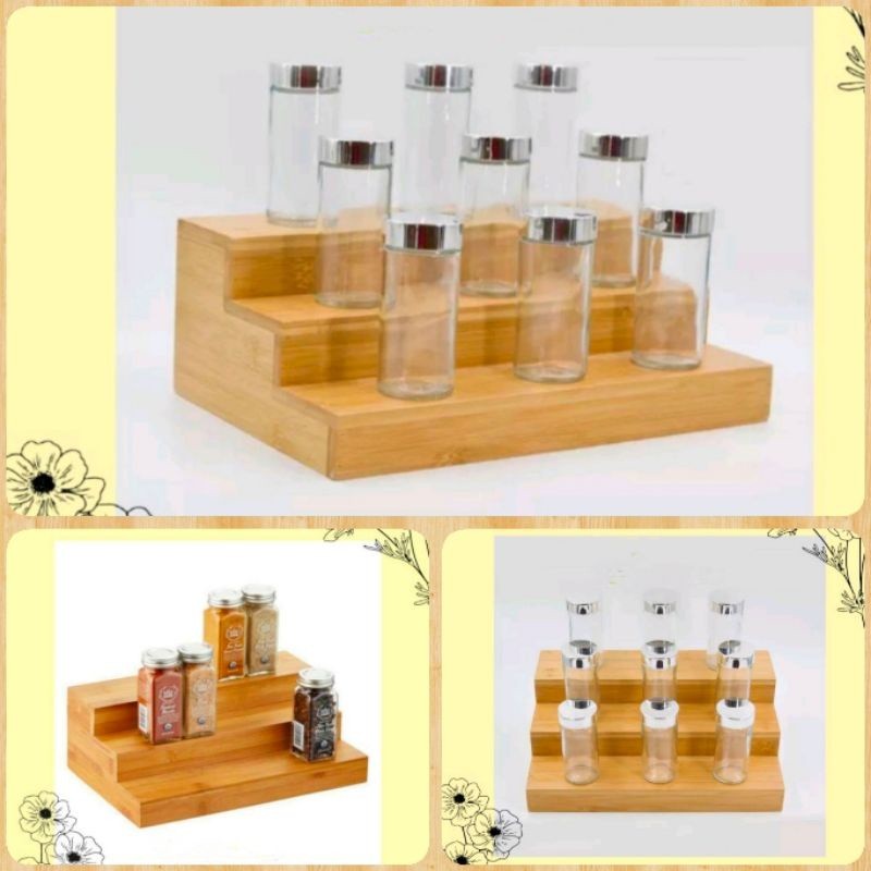 Jual Rak Bumbu Tangga Minimalis Serbaguna, Rak Tangga Kayu unik ...