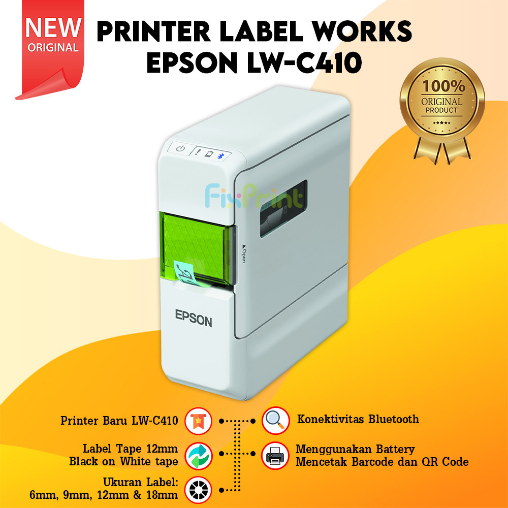Jual Epson LabelWorks LW-C410 LWC410 LW C410 Portable Sticker Label ...
