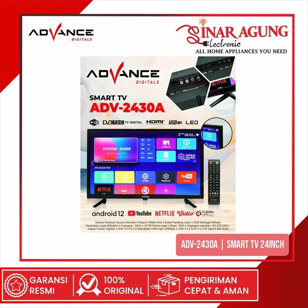 Jual ADVANCE ADV-2430A / ADV2430A SMART TV 24INCH - GARANSI RESMI ...