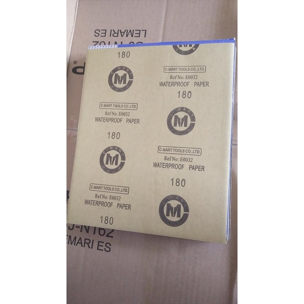 Jual Amplas Lembaran Grit 180 Paper Kertas Waterproof Abrasive Kasar C ...