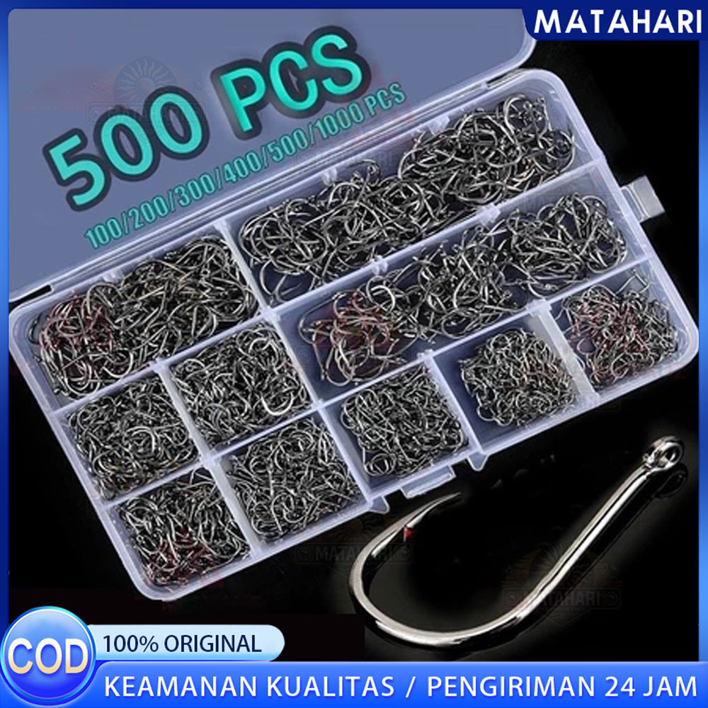 Jual Set 1000 Pcs Kail Pancing Aneka Ukuran Bahan Baja Karbon Dengan ...