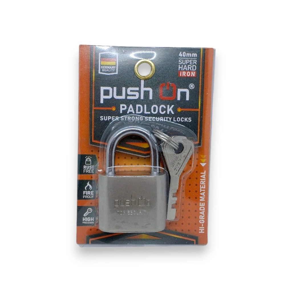 Jual Gembok Stainless Push ON 40mm Leher Pendek Besi Baja Merk Kunci ...
