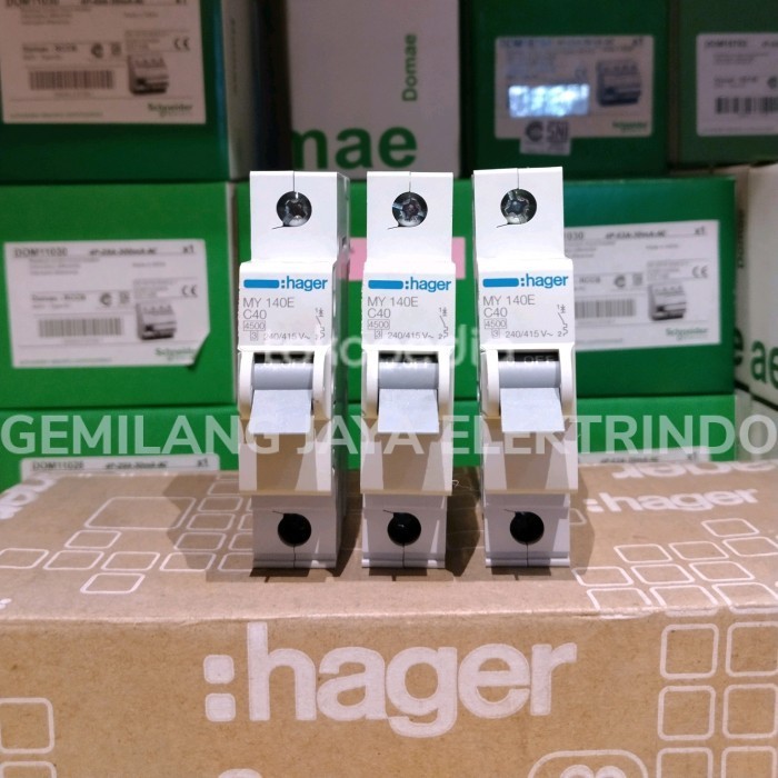 Jual MCB HAGER 1P 40A 4.5KA SNI MCB HAGER MY140E 1P 40A 50A 63A ORIGINAL - 40Amper | Shopee ...