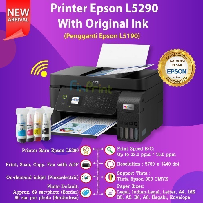 Jual Printer Epson EcoTank L5290 Print Scan Copy WiFi ADF All in One ...