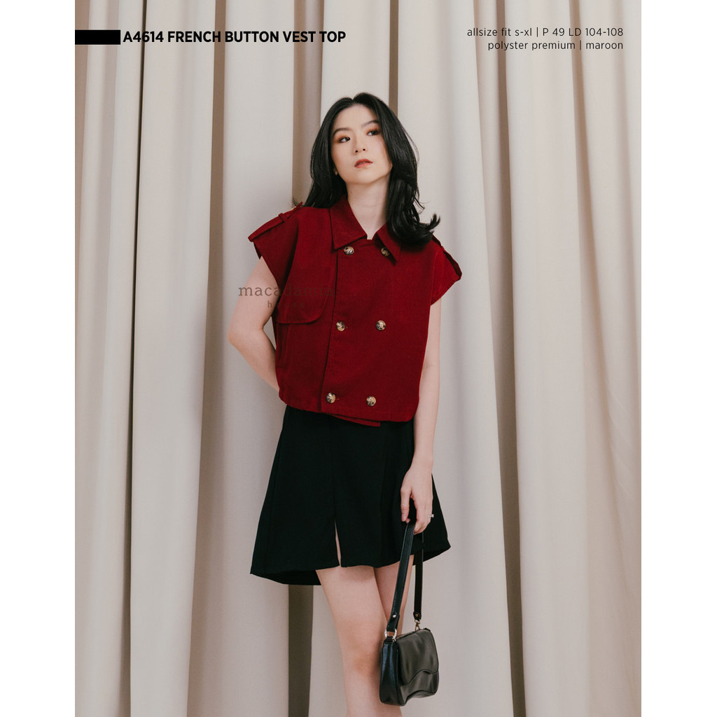 Jual Macadamia House - A4614 French Button Vest Top dirgahayu imlek cny ...