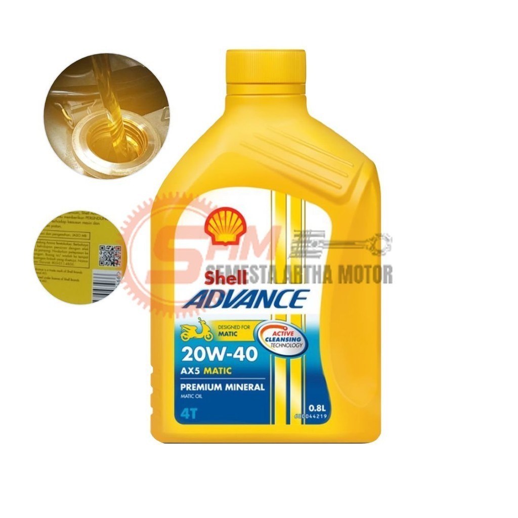 Jual Oli Shell Advance AX5 Scooter Motor Matic 800ml 10W30 20W40 ...
