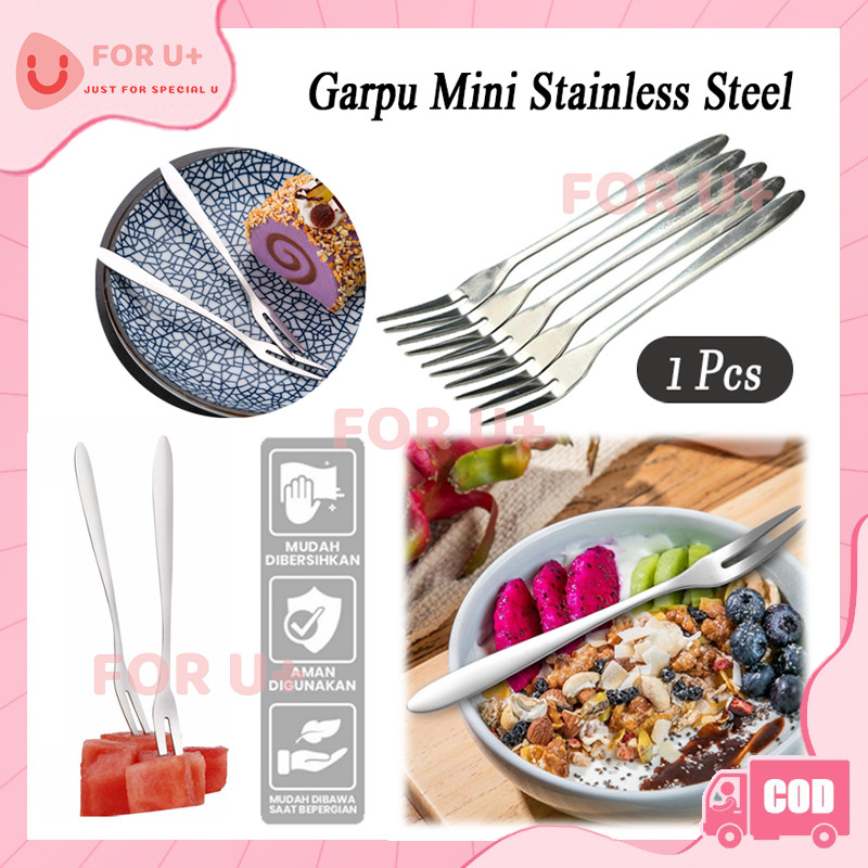 Jual 20Pcs Garpu 2 Gigi / Garpu Kue Besi / Garpu Buah Stainless / Garpu ...