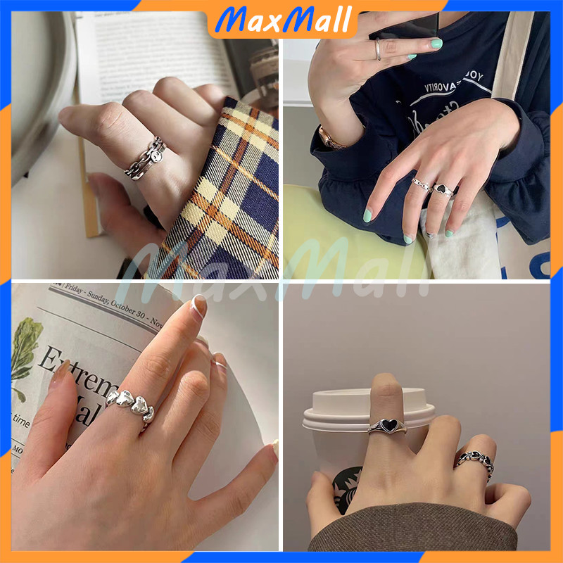 Jual Cincin Angka Romawi Square Logo Vintage Cincin Korea Silver Gaya ...