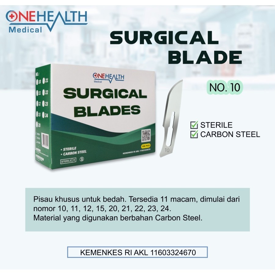 Jual Surgical Blade / Bisturi Blade Onehealth Carbon Steel Box isi 100 ...