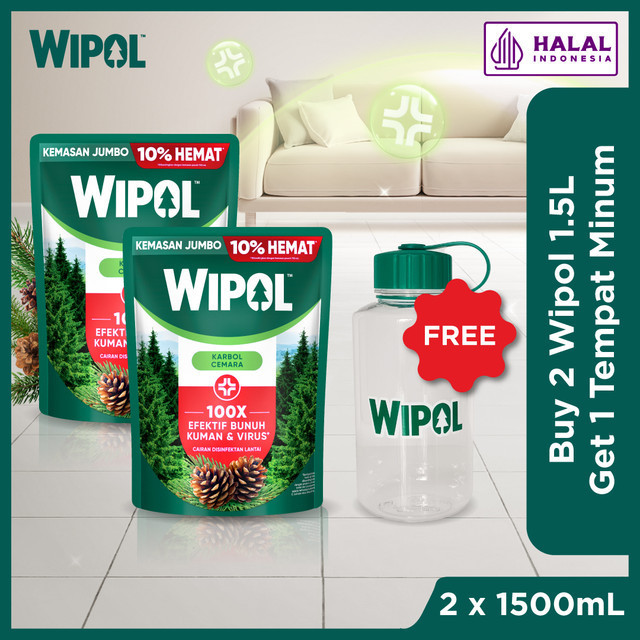 Jual Buy 2 Wipol Cemara 1.5L FREE Tempat Minum | Shopee Indonesia