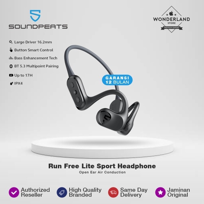 Jual Soundpeats Run Free Lite Sports Headphone Open Ear Air Conduction ...