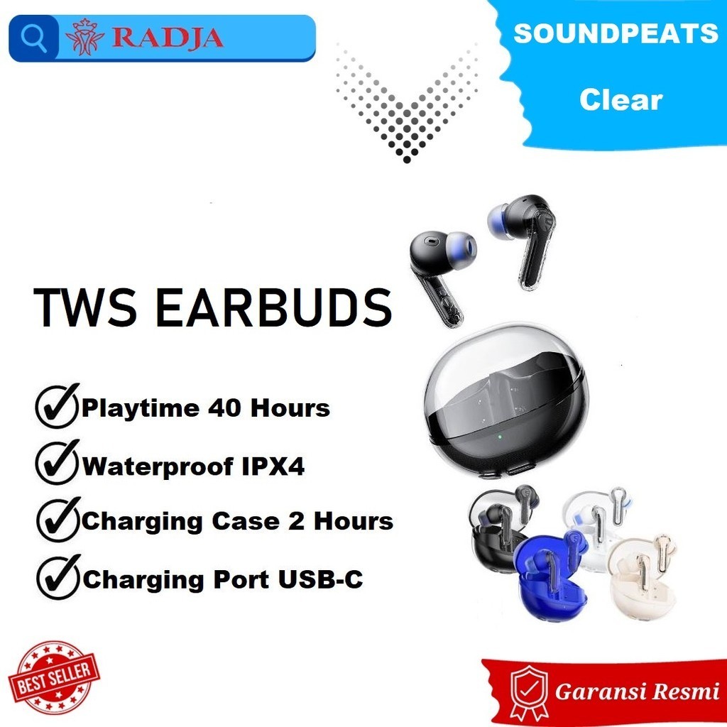 Jual SoundPEATS Clear True Wireless Headset Bluetooth TWS Earbuds ...