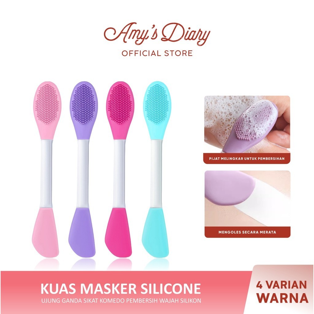 Jual AMY'S DIARY Kuas Masker Silicone Kuas Masker Karet 2 sisi 2 in 1 ...