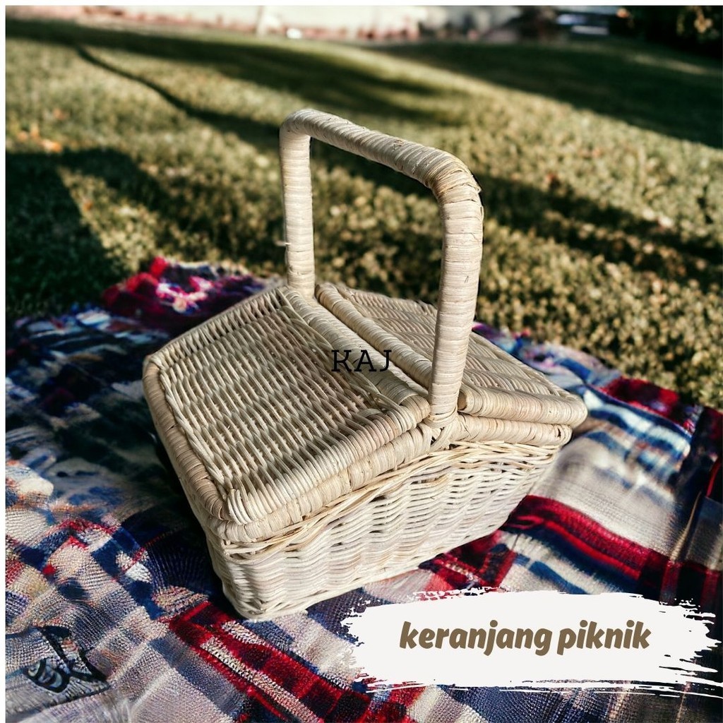 Jual Keranjang Roti / Keranjang Rotan Picnic Basket Rattan | Shopee ...