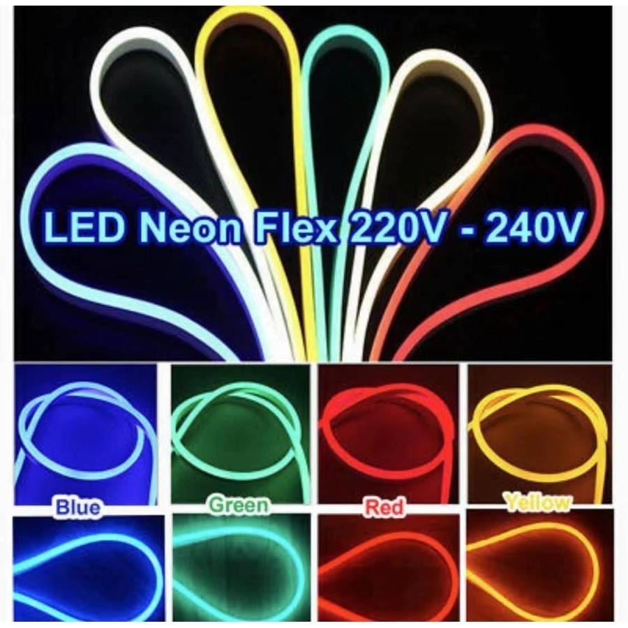 Jual Lampu Neon Flexible 220V IP65 Waterproof Per Meter LED Neon Flex ...