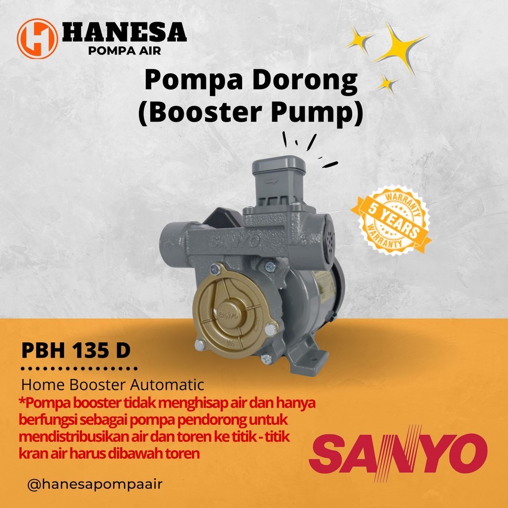 Jual Sanyo PBH 135 D Pompa Pendorong Otomatis / Automatic Booster Pump | Shopee Indonesia