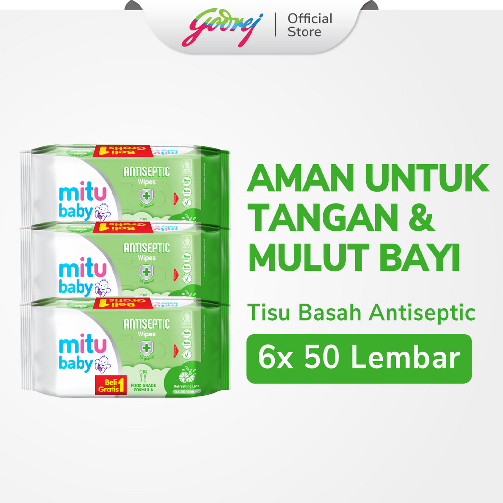 Jual Mitu Baby Wipes Antiseptic Buy 1 Get 1 45S Xtra x3- Tisu Basah ...