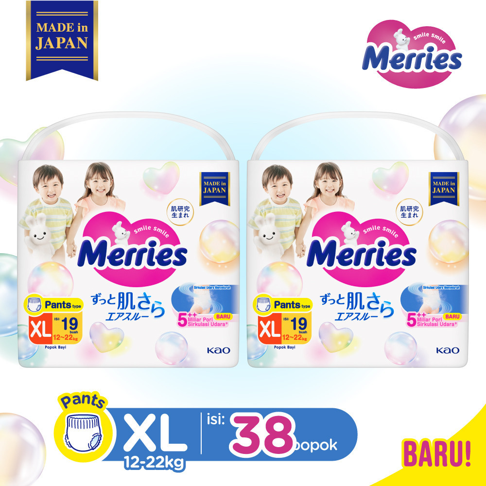 Jual Merries Premium Popok Bayi Celana XL 19 x2 | Shopee Indonesia