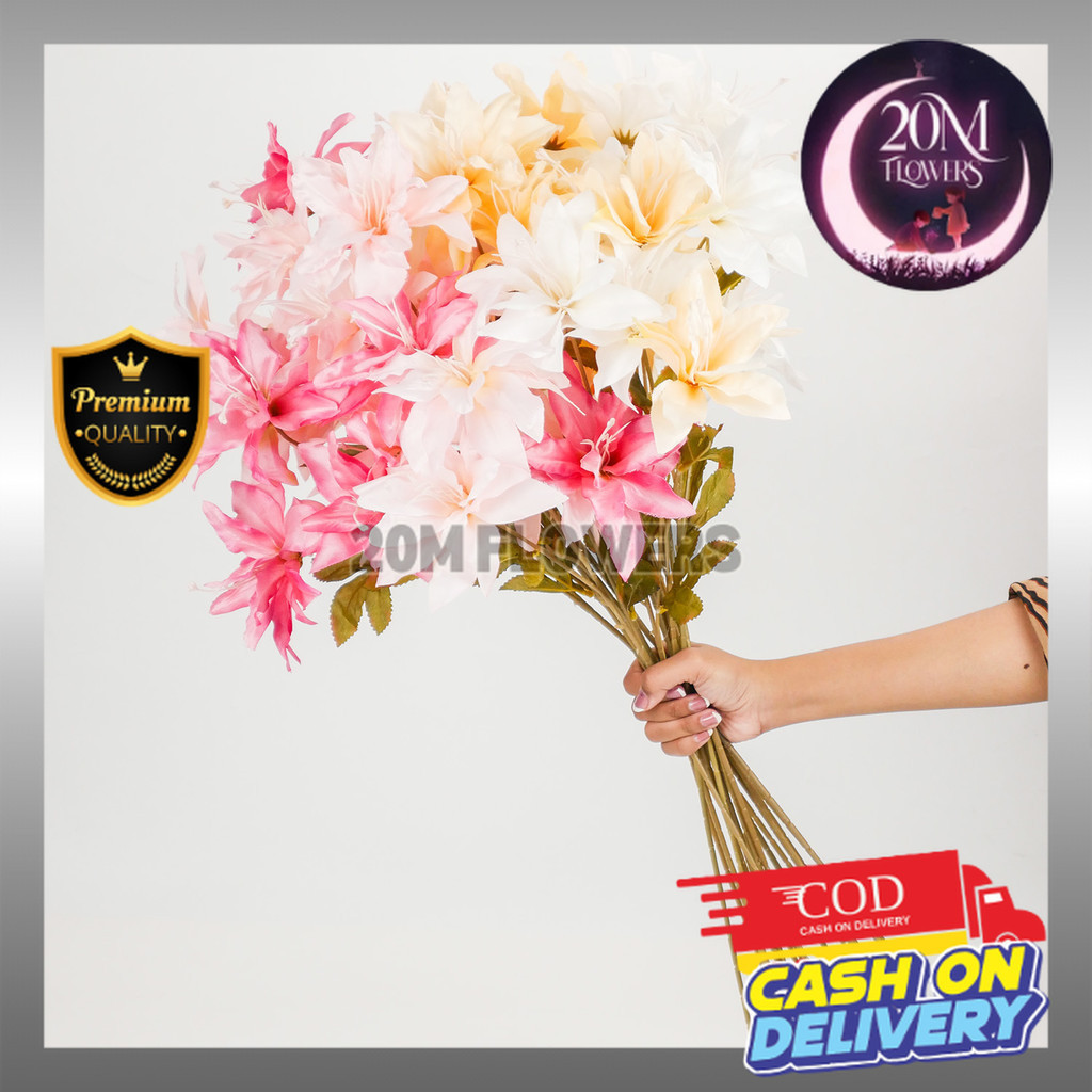 Jual Lily Tangkai Panjang Cabang 3 Bunga Star Magnolia Kamboja Lily ...