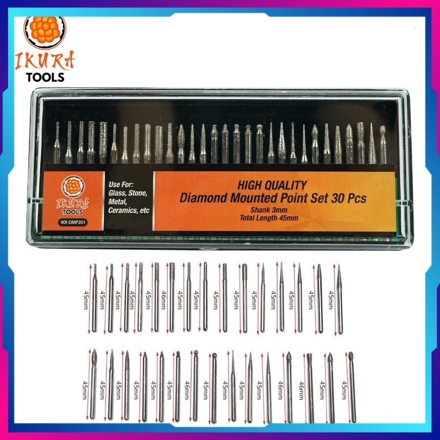 Jual Diamond Mounted Pointer Set 30 Pcs Mata Bor Ukir Die Grinder ...