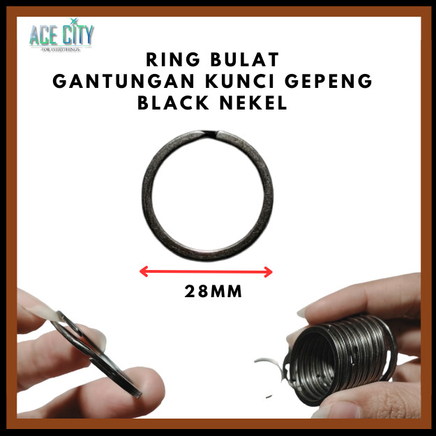 Jual Ring Bulat Gantungan Kunci Black Nekel / Ring Gepeng Tebal ...