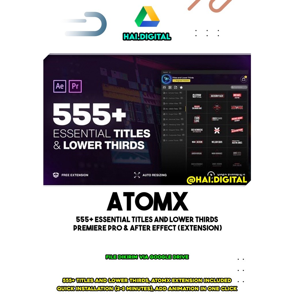 Jual AtomX - 555+ Essential Titles and Lower Thirds - Premiere Pro ...