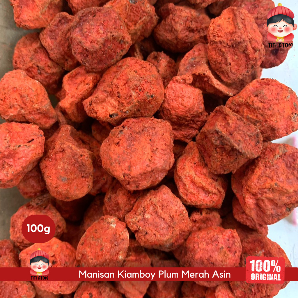 Jual Manisan Asinan Kiamboy Kiamoy Plum Merah Asin 100g | Shopee Indonesia