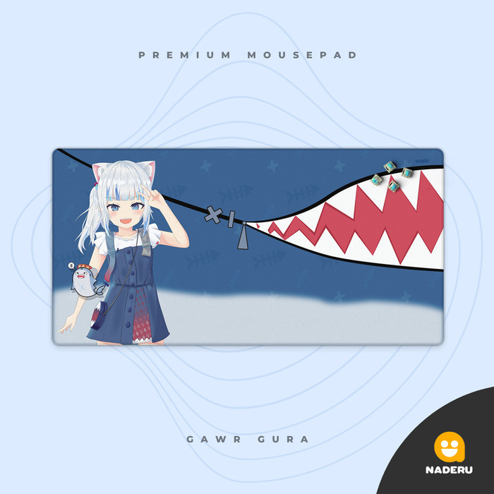 Jual Deskmat / Mousepad Hololive EN - Gawr Gura Chara Ver - 700 x 300 x ...