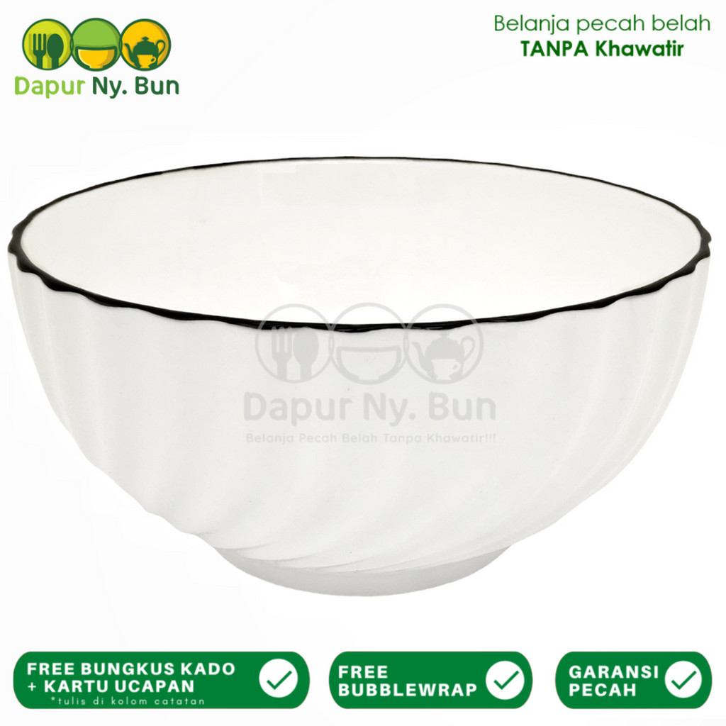 Jual Mangkok Polos Timbul List Hitam Ukuran 6 Inch / Embossed Texture ...