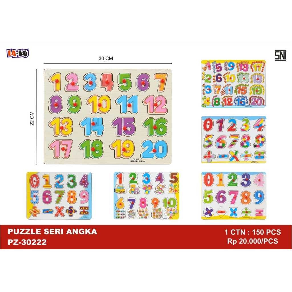 Jual Mainan Edukasi Anak Puzzle Kayu Abjad Alphabet ABC dan Angka ...