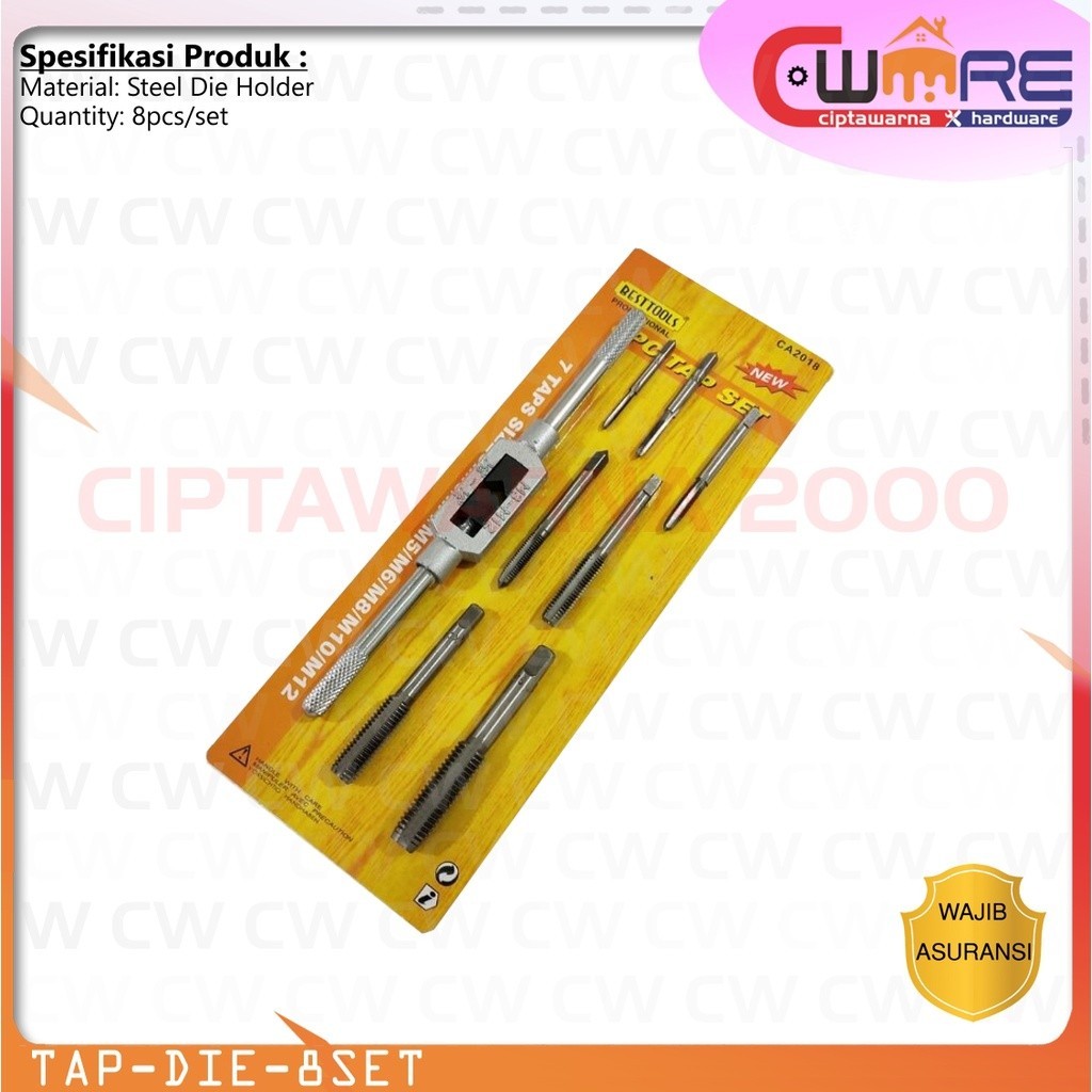 Jual Hand Tap Die Set Alat Snai Senai Pembuat Ulir Drat Luar Baut 8 Set ...