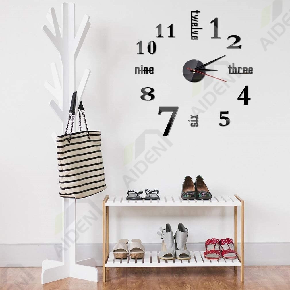 Jual Jam Dinding Digital Tempel 3D Wall Clock DIY Seni Unik Minimalis ...