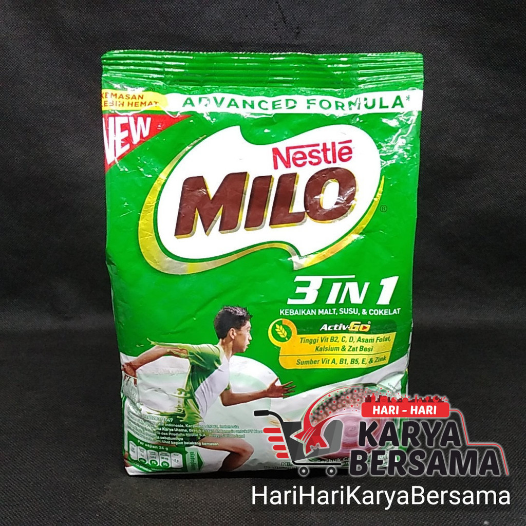 Jual MINUMAN BUBUK COKELAT NESTLE MILO ACTIV-GO 3 IN 1 POUCH 990GR ...