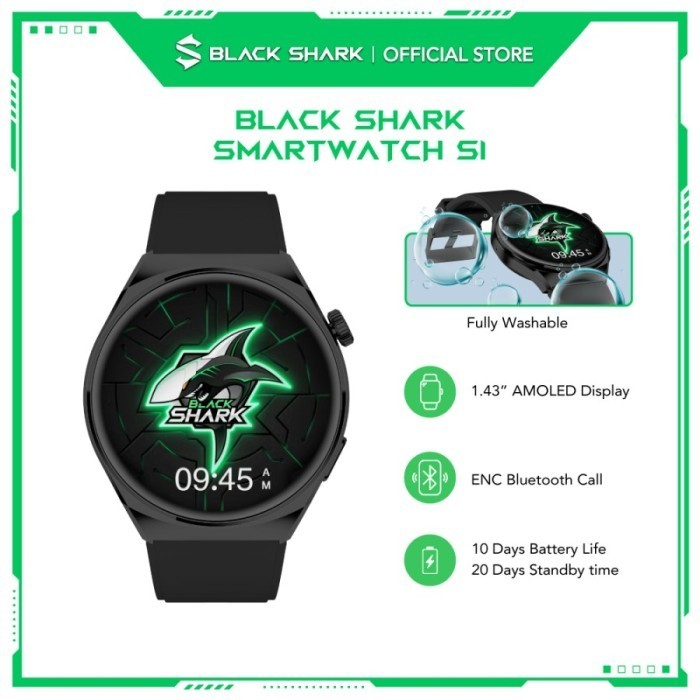Jual Black Shark Smartwatch S1 | 10 Days Battery ENC Bluetooth Call ...