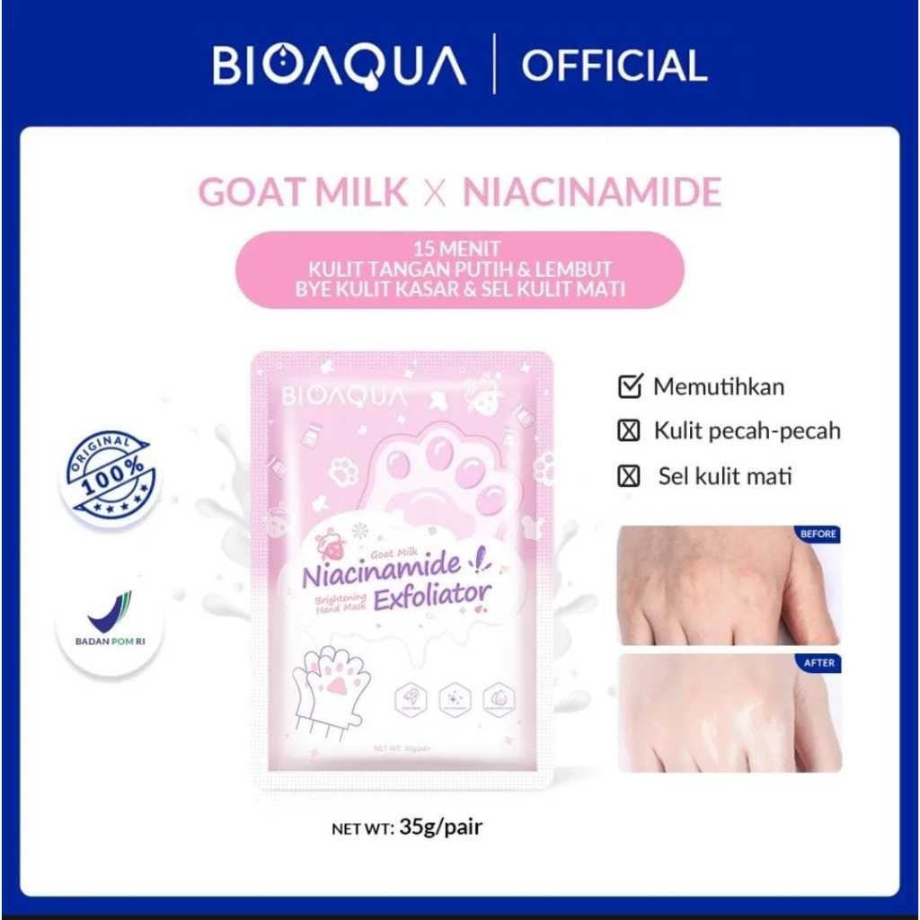 Jual Bioaqua Niacinamide Brightening Moisturizing Hand Mask 35g BPOM | Shopee Indonesia