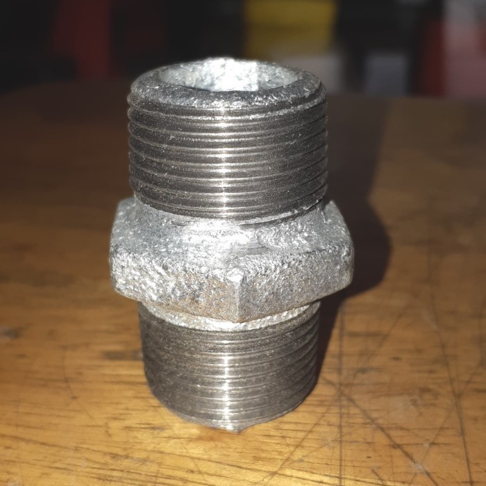 Jual Double Nepple 3/4 inch Galvanis Besi - Dobel Drat Luar Nipel Nepel ...